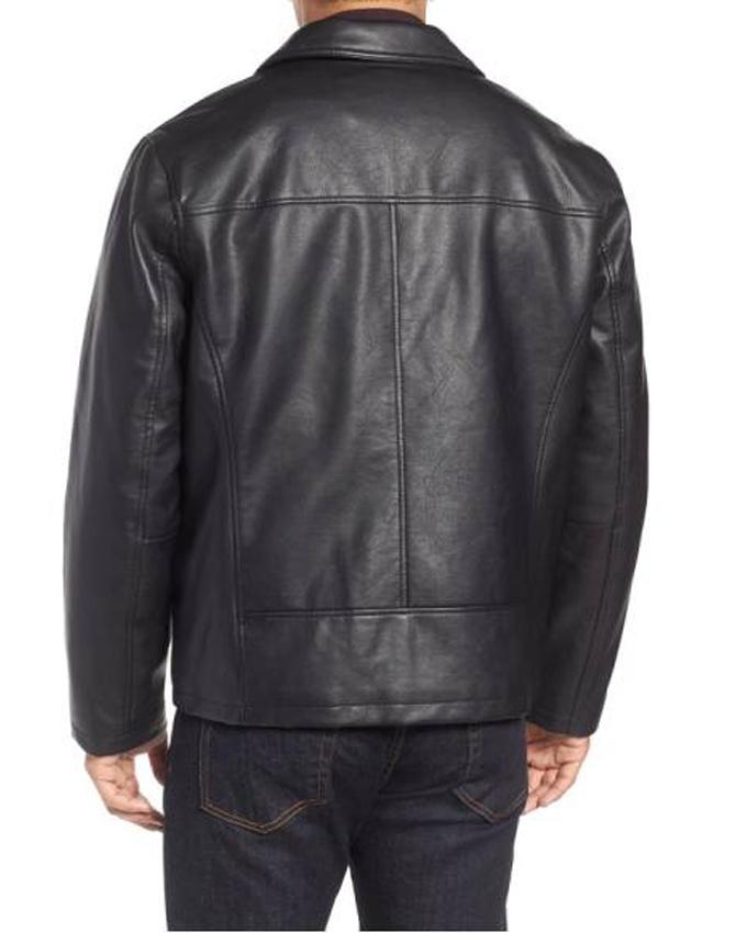 Black Leather Straight Zipper Jacket for Men | House of Leather